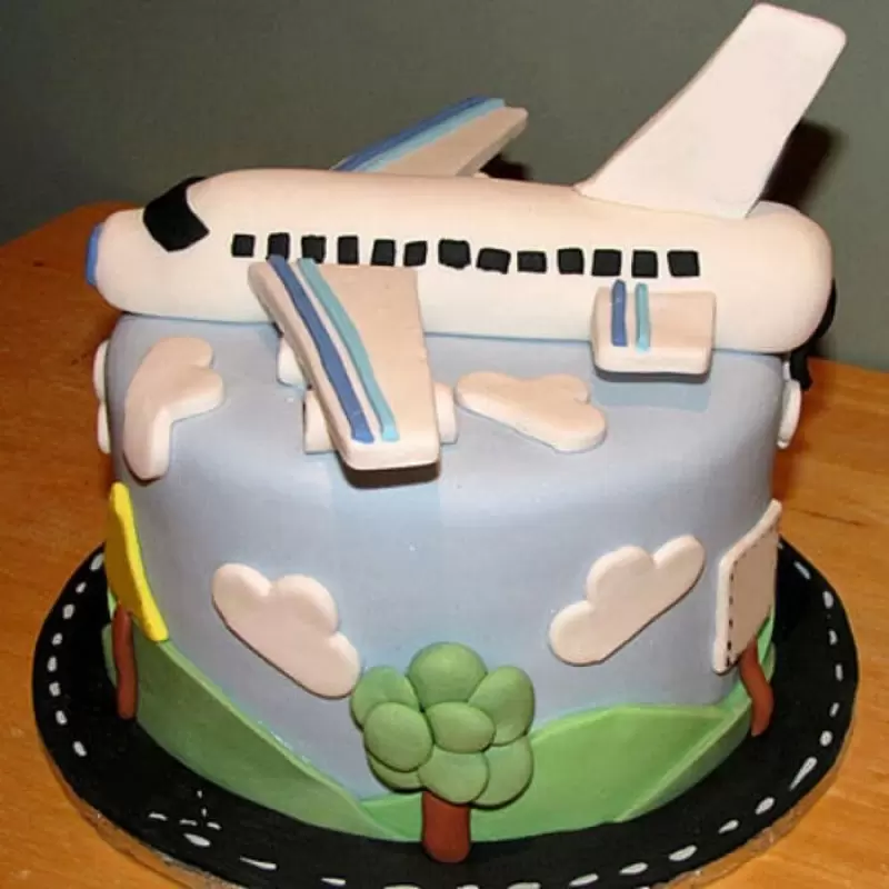 Order Airplane Theme Fondant Cake Online — Delivery In East Delhi And ...